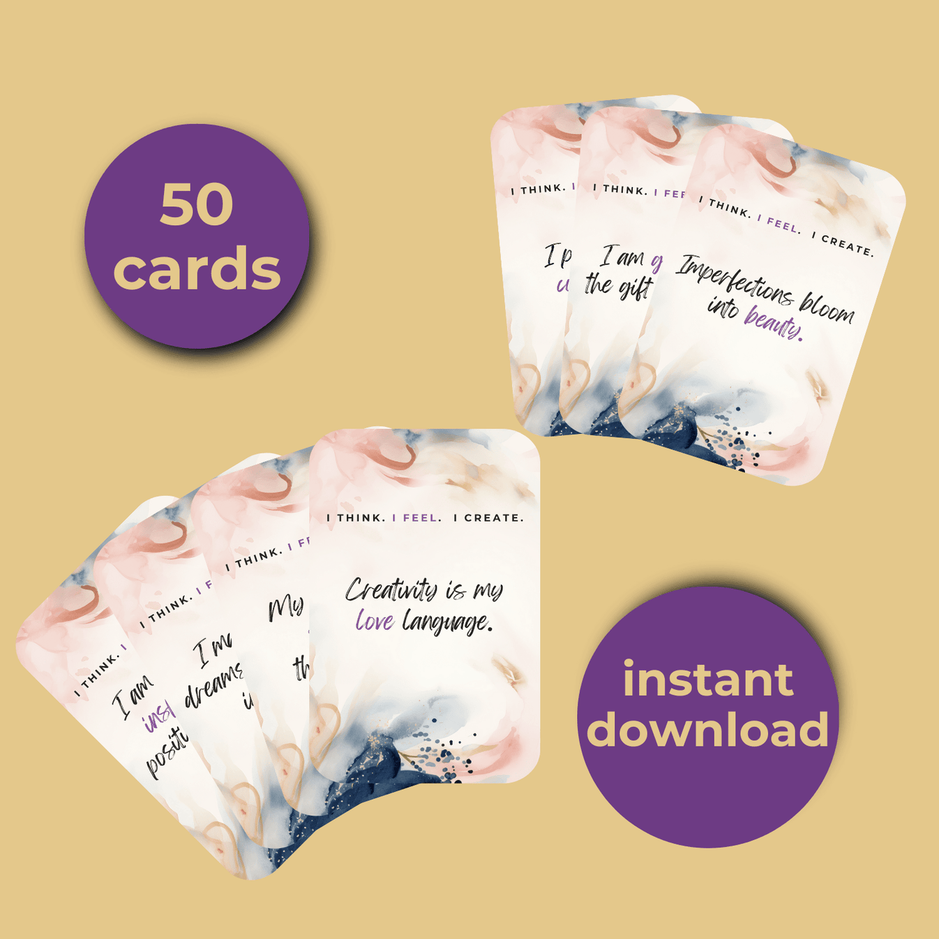 The Empowered Creative - Printable Empowerment Card Deck with Matching ...